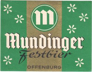 Etiqueta de bebida: Mundinger Festbier (Mundinger Brauerei Offenburg ...