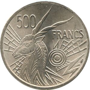 Moneda: 500 CFA Francs (Estados Centroafricanos(1973~2006 - Circulation ...