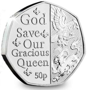Coin: 50 Pence (God Save Our Gracious Queen) (Isle of Man(2022 Platinum ...