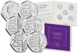 Coin: 50 Pence (God Save Our Gracious Queen) (Isle of Man(2022 Platinum ...