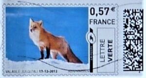 Stamp: Red Fox in the Snow (France: Personalized Stamps(MonTimbrEnLigne ...