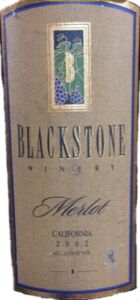 Drink Label: Blackstone California Merlot (Blackstone Winery, United ...