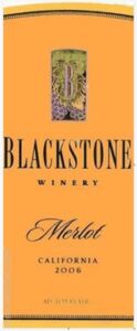 Drink Label: Blackstone California Merlot (Blackstone Winery, United ...