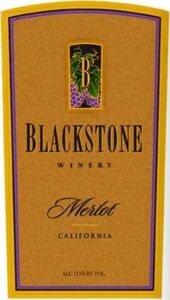 Drink Label: Blackstone California Merlot (Blackstone Winery, United ...