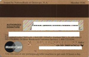 Bank Card: NationsBank (NationsBank, United States of AmericaCol:US-MC-0890