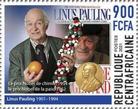 Stamp: Linus Pauling (1901-1994) (Central African Republic(Linus ...