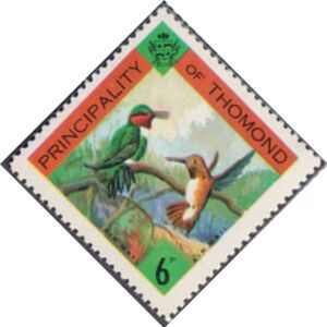 Stamp: Hummingbirds in tree (Cinderellas(Ireland : Principality of ...