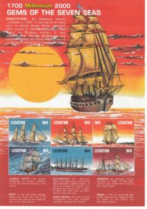Stamp: Gems of the Seven Seas - Sailing Ship (Lesotho(Ships from the ...