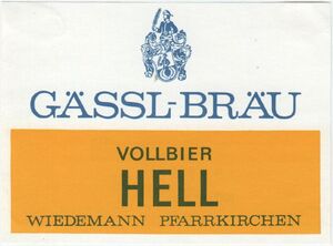 Drink Label: Gässl-Bräu Vollbier hell (Gässl-Bräu Wiedemann, Germany ...