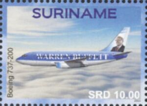 Stamp: Boeing 737-200 (Suriname(Boeing 737-200 (2021)) Mi:SR 3430,Sn:SR ...