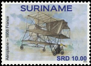 Stamp: Aeroplane - 1908 France (Suriname(Representation of Old Planes ...