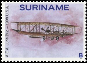 Stamp: A.E.A. June Bug - 1908 U.S.A. (Suriname(Representation of Old ...