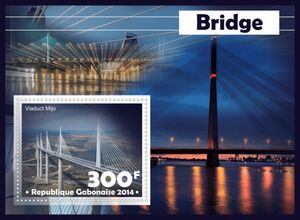 Stamp: Architecture Bridge (Gabon: Illegal Stamps(Bridge 2014) Col:GA ...