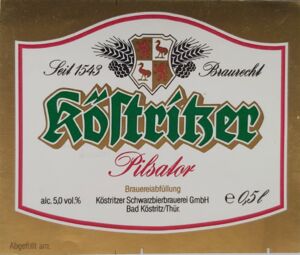 Drink Label: Kostritzer Pilsator (Köstritzer Schwarzbierbrauerei ...