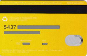 Bank Card: MasterCard Standard (Swedbank, EstoniaCol:EE-MC-0146.02
