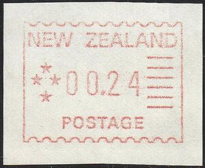 Stamp: ATM Label (New Zealand(ATM Labels) Mi:NZ ATM1