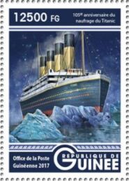 Stamp: Steamer Titanic (Guinea(Titanic Disaster, 105th Anniversary ...