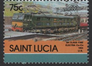 Stamp: "Electra" (Saint Lucia(Locomotives (V)) Mi:LC 823,Sn:LC 811b,Sg ...