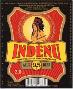 Drink Label: Indenu alus (UAB Ponoras, LithuaniaCol:LT-BEER-001503