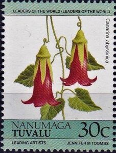Stamp: Canarina abyssinica (Tuvalu, Nanumaga(Island NANUMAGA - Flowers ...