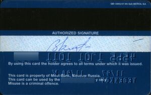 Bank Card: Most-Bank (Most-Bank, RussiaCol:RU-VI-1961.01
