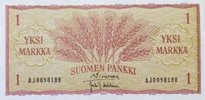 Banknote: 1 Markka (Finland(1963 Issue) Wor:P-98a.17