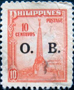 Stamp: Bonifacio monument - overprinted O. B. (Philippines(Official ...