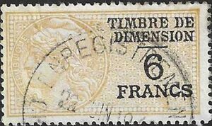 Stamp: Timbre fiscal - Médaillon TASSET (France: Revenue Stamps(Dimension) Yt:FR DI135