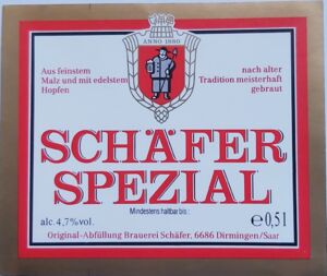 Drink Label: Schäfer Spezial (Brauerei Schäfer, Germany, Federal ...