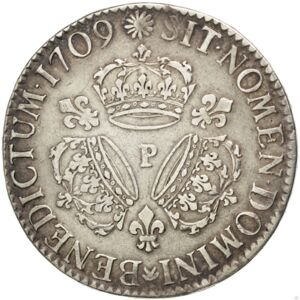 Moneda: 1 Ecu (Louis XIV. Three crowns - P - Dijon) (Francia(1643~1715 ...