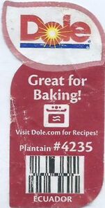 Fruit Sticker: Dole Great for Baking! (Ecuador(Dole Visit Dole.com for ...