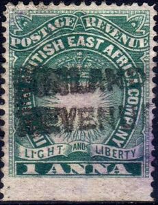 Stamp: Light and Liberty (British East Africa Protectorate: Revenue ...