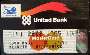 Bank Card: United Bank (United Bank of Denver, United States of ...