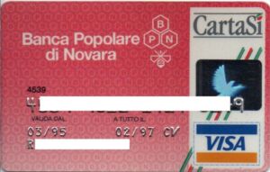 Bank Card: CartaSi (Banca Popolare di Novara, ItalyCol:IT-VI-0117