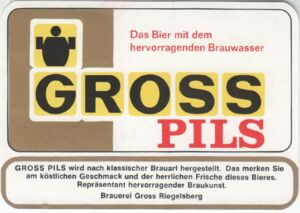 Drink Label: Gross Pils (Brauerei Gross, Riegelsberg, Germany, Federal ...
