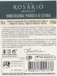 Drink Label: RosÁrio - Merlot (Casa Ermelinda Freitas, PortugalCol:PT ...