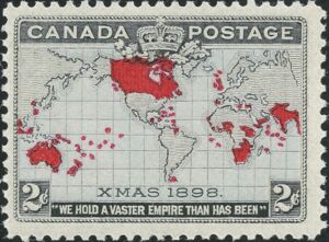 Stamp: Map of the British Empire in 1898 (Canada(Christmas 1898 : The ...