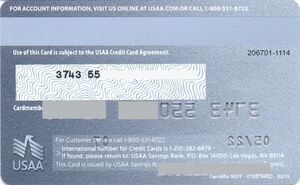 Bank Card: 22-05-American Express USAA Cash Rewards Silver (USAA ...