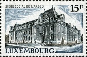 Stamp: Headquarters Building ARBED (United Steelworks), Luxembourg ...
