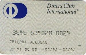 Bank Card: Diners Club International (Diners Club Belgium, BelgiumCol ...