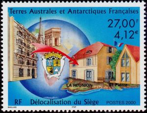 Stamp: Relocation of Headquarters (French Southern and Antarctic Lands ...