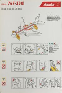 Safety Card: Boeing 767-300ER (Lauda Air, AustriaCol:AUA-LA-AT-0017