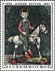 Sello: Painting "The Wooden Horse" by Joseph Kutter (Luxemburgo(75th ...