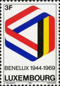 Sello: National Colours of the BENELUX Members (Luxemburgo(25th ...