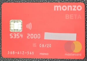 Bank Card: Monzo BETA (Wirecard Card Solutions Ltd, United Kingdom of ...
