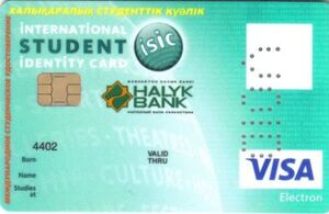 Bank Card: VISA ISIC Sample (Halyk Bank, KazakhstanCol:KZ-VE-0062