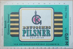 ملصقة الشراب: Deutsches Pilsner Vollbier (VEB GK Schwerin betrieb ...