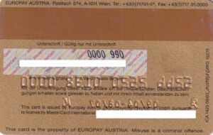 Bank Card: MasterCard Gold (Raiffeisen Bank, AustriaCol:AT-MC-0013.02