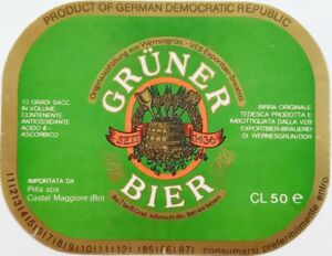 Drink Label: Gruner Bier (VEB Exportbier Brauerei Wernesgrün, Germany ...