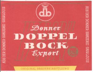 Drink Label: Donner Doppelbock Export (Donner-Bräu Saarluis, Germany ...